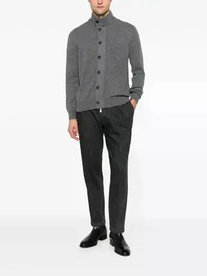 BRIGLIA 1949 Pleated Tapered Trousers - Black