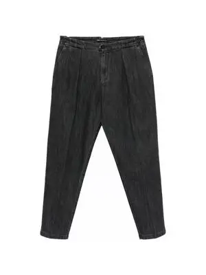 BRIGLIA 1949 Pleated Tapered Trousers - Black