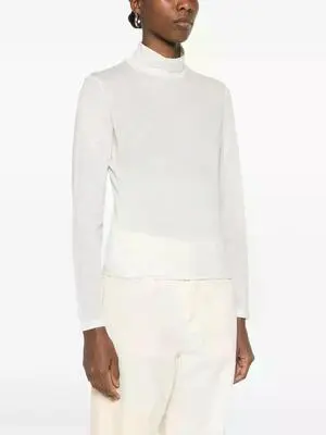 Eleventy High-neck Long-sleeve T-shirt - Neutrals