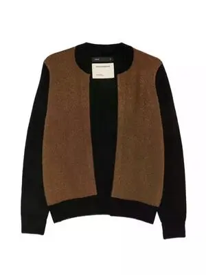 Frenckenberger Colour-block Cardigan - Brown