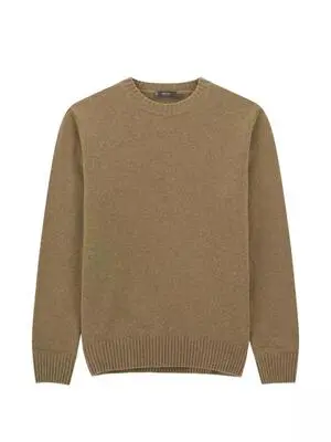 Boggi Milano Crew Neck Jumper In Wool Blend - Neutrals