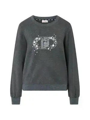 Liu Jo Embellished Logo-print Sweatshirt - Grey