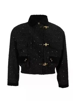 FAY 3 Ganci Bouclé-tweed Bomber Jacket - Black