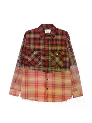 ERCOLE STUDIO Stud-embellished Dip-dye Shirt - Red
