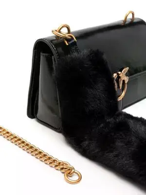 Pinko Mini Love One Leather Shoulder Bag - Black