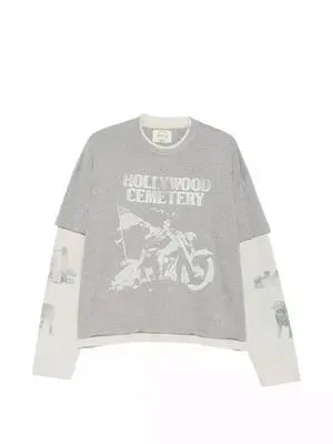 ERCOLE STUDIO Graphic-print Layered T-shirt - Grey