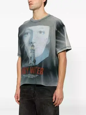 ERCOLE STUDIO Graphic-print Raw-edge T-shirt