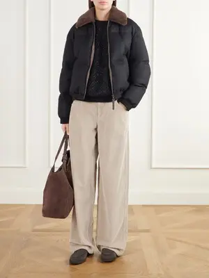 Brunello Cucinelli Quilted Shearling-trimmed Wool-twill Down Jacket