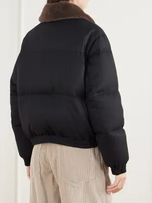 Brunello Cucinelli Quilted Shearling-trimmed Wool-twill Down Jacket