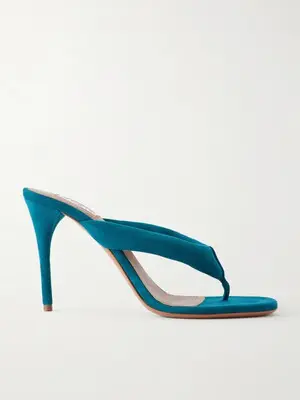 Alaïa 90 Suede Thong Sandals