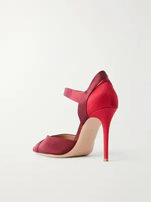 GIANVITO ROSSI 95 Crepe-satin Pumps - Red