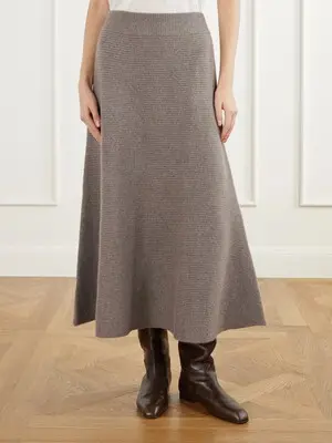LISA YANG Dovie Ribbed Cashmere Midi Skirt