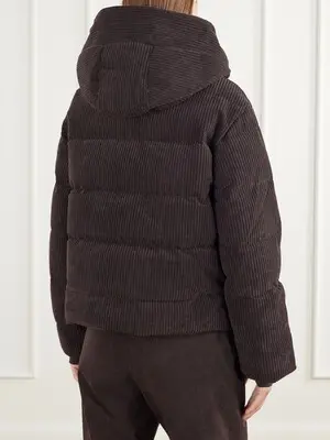 WE NORWEGIANS Britt Hooded Quilted Corduroy Padded Ski Jacket
