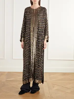 BODE Pyrite Sequin-embellished Silk-tulle Kaftan