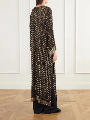 BODE Pyrite Sequin-embellished Silk-tulle Kaftan