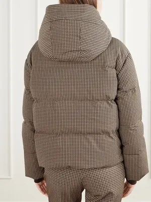 WE NORWEGIANS Glenshee Houndstooth Plush-trimmed Padded Shell Ski Jacket