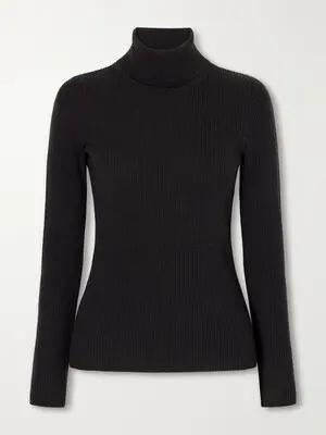 WE NORWEGIANS Geilo Ribbed Merino Wool Turtleneck Sweater - Brown