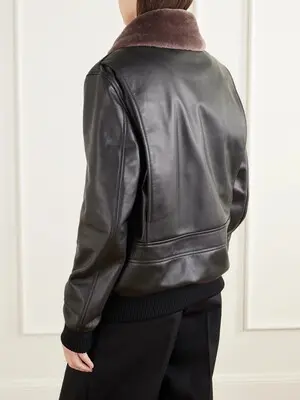 Gabriela Hearst Grant Shearling-trimmed Leather Bomber Jacket