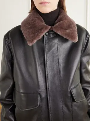 Gabriela Hearst Grant Shearling-trimmed Leather Bomber Jacket