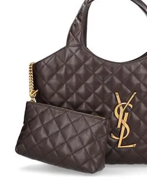 Saint Laurent Medium Icare Bag In Quilted Nappa Leather - Brown
