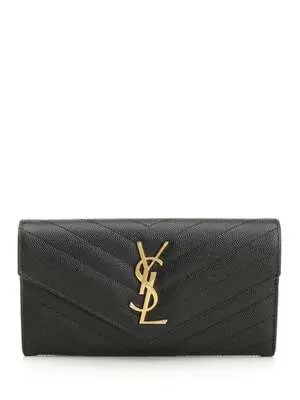 Saint Laurent Cassandre Wallet - Black