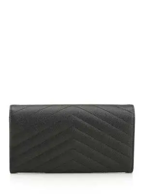 Saint Laurent Cassandre Wallet - Black