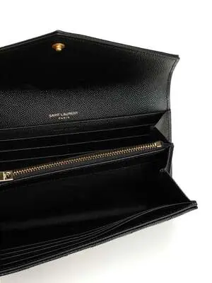 Saint Laurent Cassandre Wallet - Black