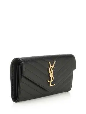 Saint Laurent Cassandre Wallet - Black