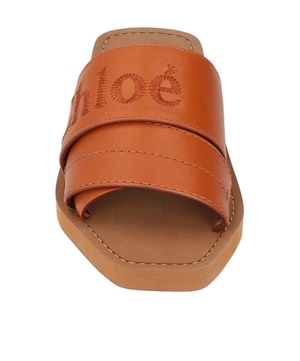 Chloé Embroidered Square-toe Slippers