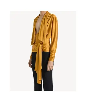 Balmain Flowing Jersey Blouse With Tie - Oranges