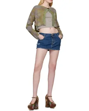 VIVIENNE WESTWOOD Off-shoulder Linen Crop Top