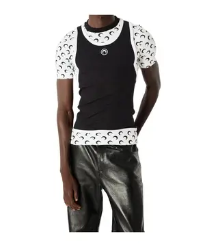 MARINE SERRE Layered Jersey Short Sleeved T-shirt