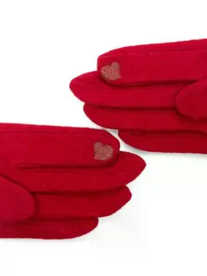 L'APERO Belfort Heart-embroidered Contrast-trim Gloves