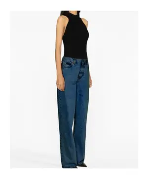 Wardrobe.NYC Contrast-stitch Logo-patch Jeans
