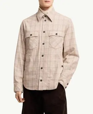 Moncler Long Sleeve Check Cotton Shirt