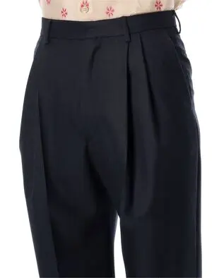Dries Van Noten High-waisted Straight-leg Trousers In Herringbone Pattern