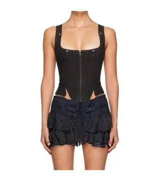 KNWLS Sleeveless Zip-up Top - Black