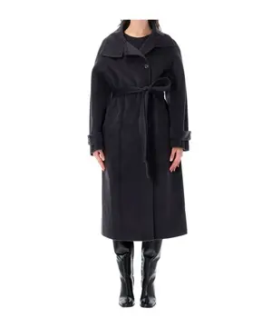 Soeur James Belted Long Coat - Grey