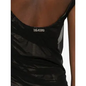Attico Square-neck Mesh Sleeveless Dress