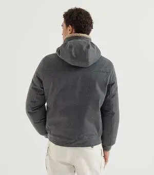 Brunello Cucinelli Wool Hooded Down Jacket