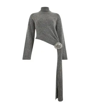 Giuseppe Di Morabito Asymmetric Jewel Sweater - Grey
