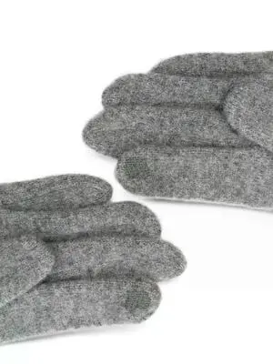 L'APERO Cygne Faux-fur-trim Gloves - Grey