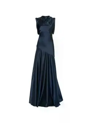 Erdem Embellished Satin Draped Gown