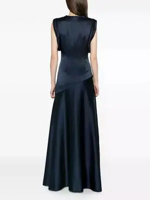 Erdem Embellished Satin Draped Gown