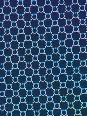 FERRAGAMO Gancini Print Silk Tie