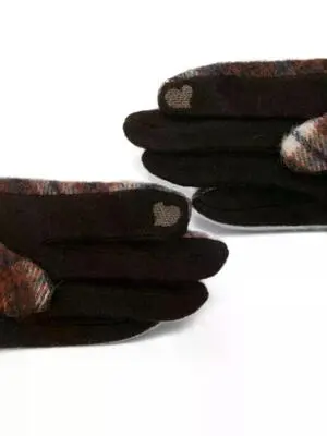 L'APERO Beauvais Check-pattern Wool Gloves