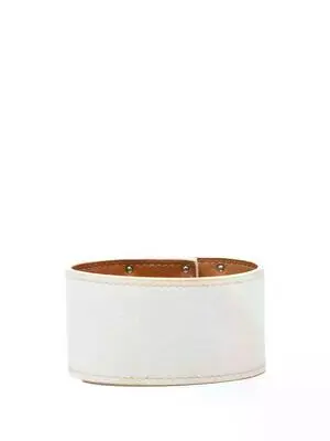 Hermès 2014 Epsom And Palladium Plated Kelly Dog Cuff Bracelet Costume Bracelet