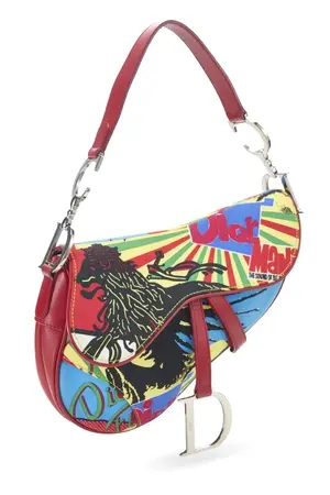 Dior Multicolor Rasta Mania Saddle Bag