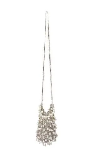 OLGA BERG Jaden Pearl Chainmail Bag In Metallic
