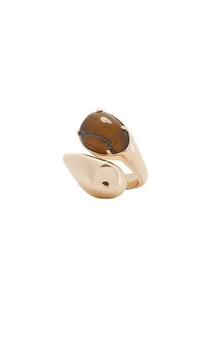 Ettika Oval Stone Dome Ring In Metallic Gold